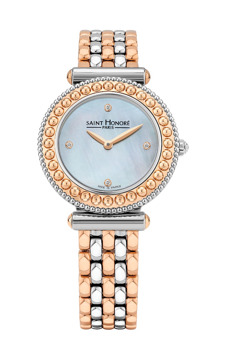Saint Honore Gala Ladies watch, White Dial, Bracelet TT IPRG Strap ,29mm